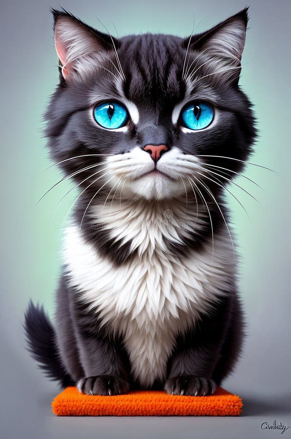 Cute Cat.Digital Creative Designer Art Stock Illustration ...