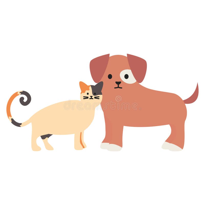 Cute Cat and Dog Mascots Adorables Characters Stock Vector ... Cute Cat and Dog Mascots Adorables Characters Stock Vector ...