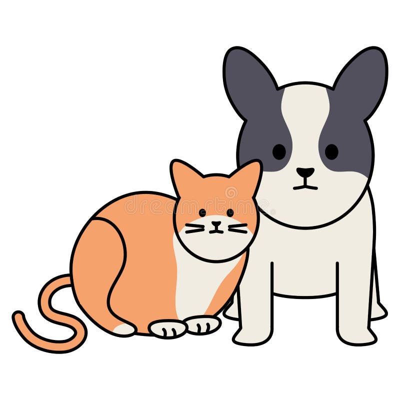 Cute Cat and Dog Mascots Adorables Characters Stock Vector ... Cute Cat and Dog Mascots Adorables Characters Stock Vector ...