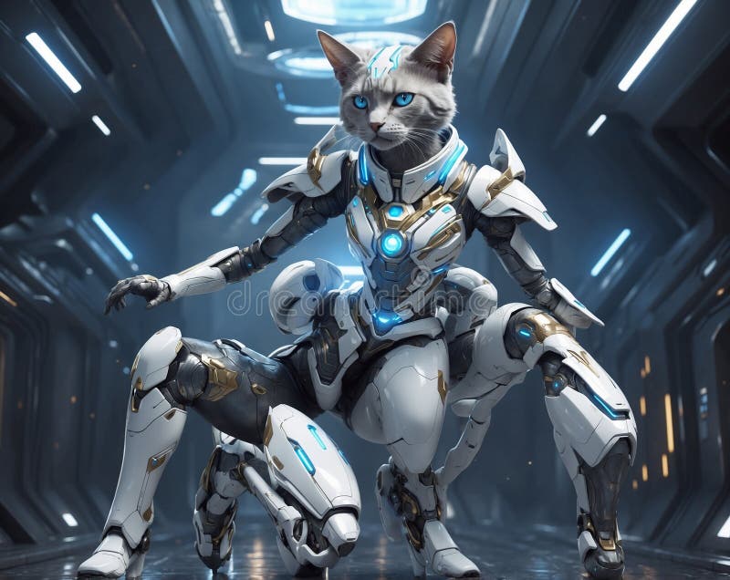 Cute Cat Dressed As a Robot in a Playful Setting Stock Image - Image of ...