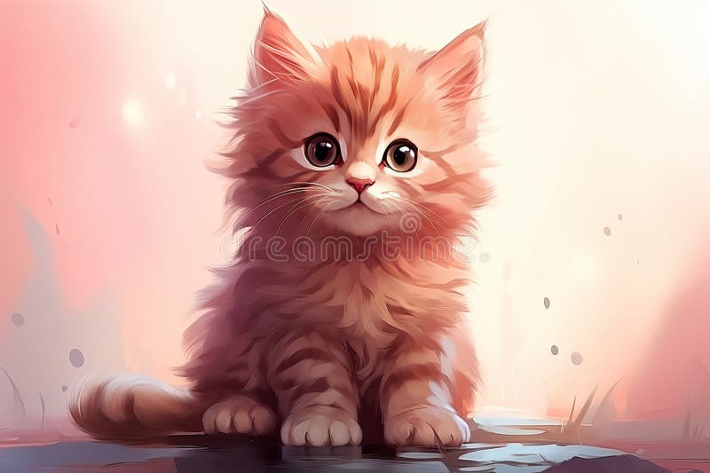 Cute Cat Elements Art 3d Illustration Stock Illustration - Illustration ...
