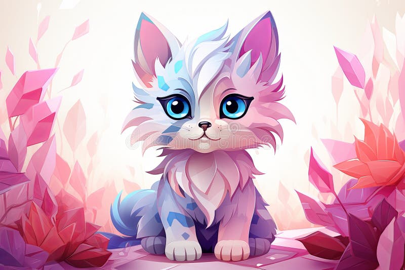 Cute Cat Elements Art 3d Illustration Stock Illustration - Illustration ...