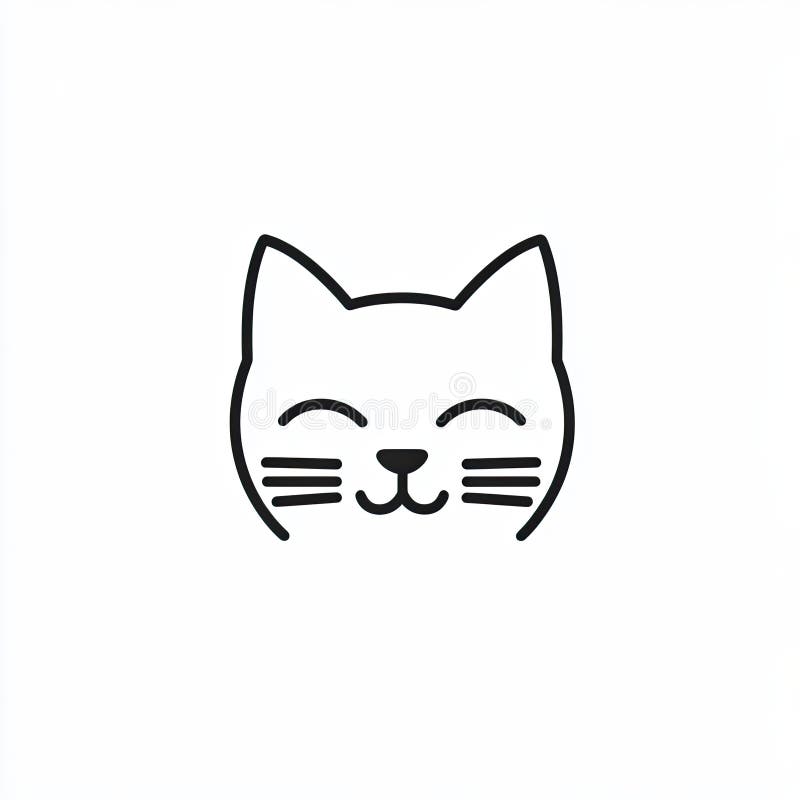 Cute Cat Face Icon stock illustration. Illustration of mascot - 353450374