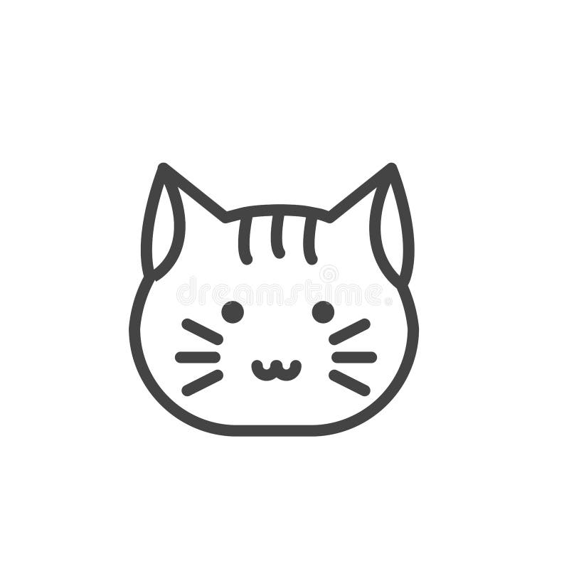 Cute Cat Face Icon. Simple Funny Kitten Logo Stock Vector ...