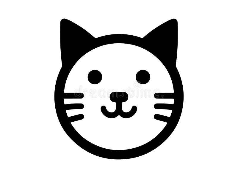 Cute Cat Face Logo Design Icon Symbol Vector Template. Stock Vector ...