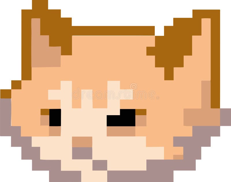 Cute Cat Face Pixel Art Stock Vector Illustration Of Font 301715070