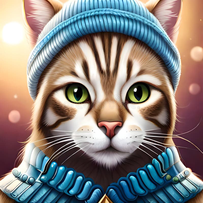 Cute Cat Looking at the Viewer - Ai Generated Image Stock Photo - Image ...