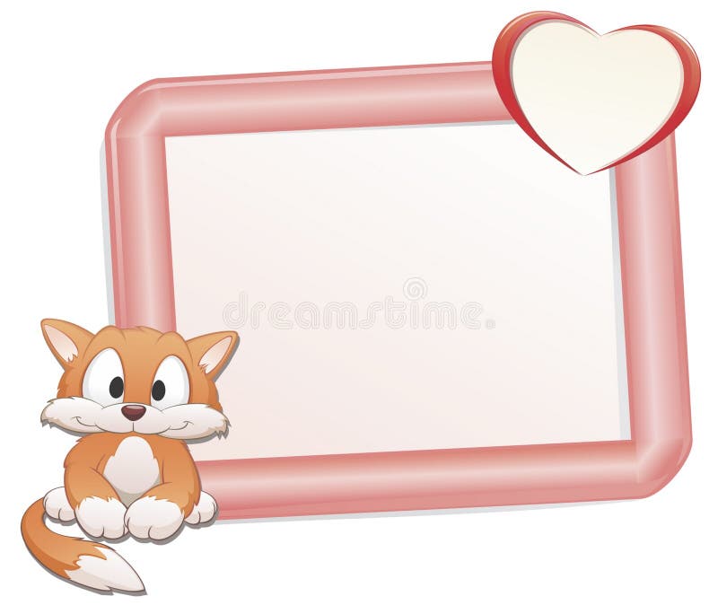 Cute Cat with Frame stock vector. Illustration of vector - 21473696