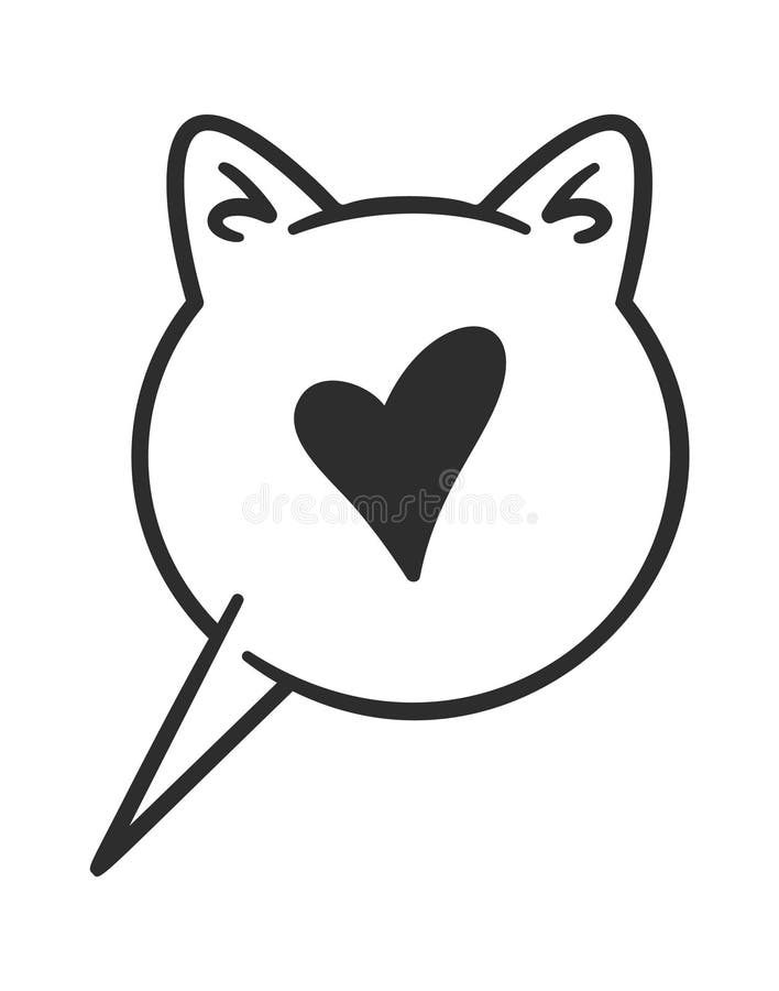 Cute cat frame chat bubble stock illustration. Illustration of speech ...