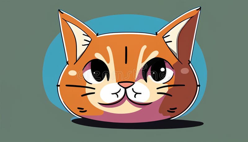 A Cute Cat Head Cartoon Illustration 1 Stock Illustration ...