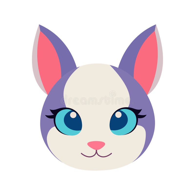 Cute Cat Head Cartoon Vector Illustration. Cat Face Avatar Illustration ...