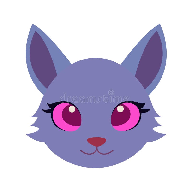 Cute Cat Head Cartoon Vector Illustration. Cat Face Avatar Illustration ...
