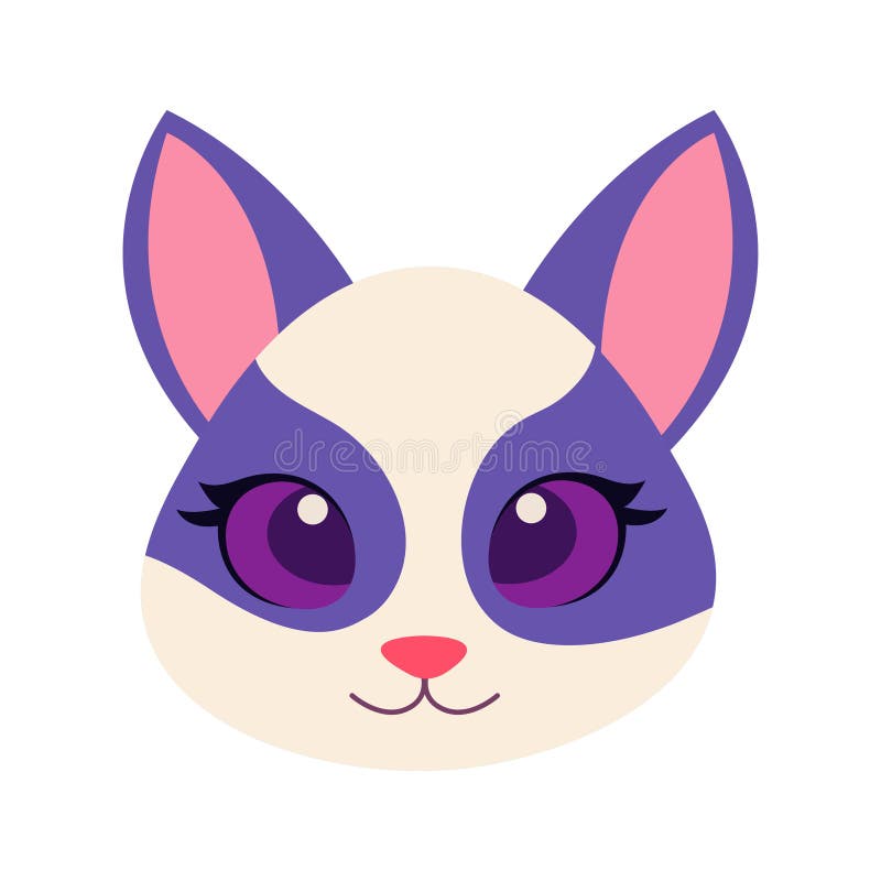 Cute Cat Head Cartoon Vector Illustration. Cat Face Avatar Illustration ...