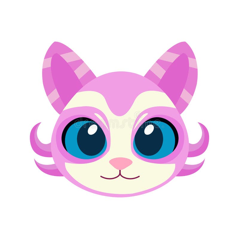Cute Cat Head Cartoon Vector Illustration. Cat Face Avatar Illustration ...