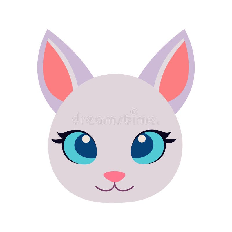 Cute Cat Head Cartoon Vector Illustration. Cat Face Avatar Illustration ...