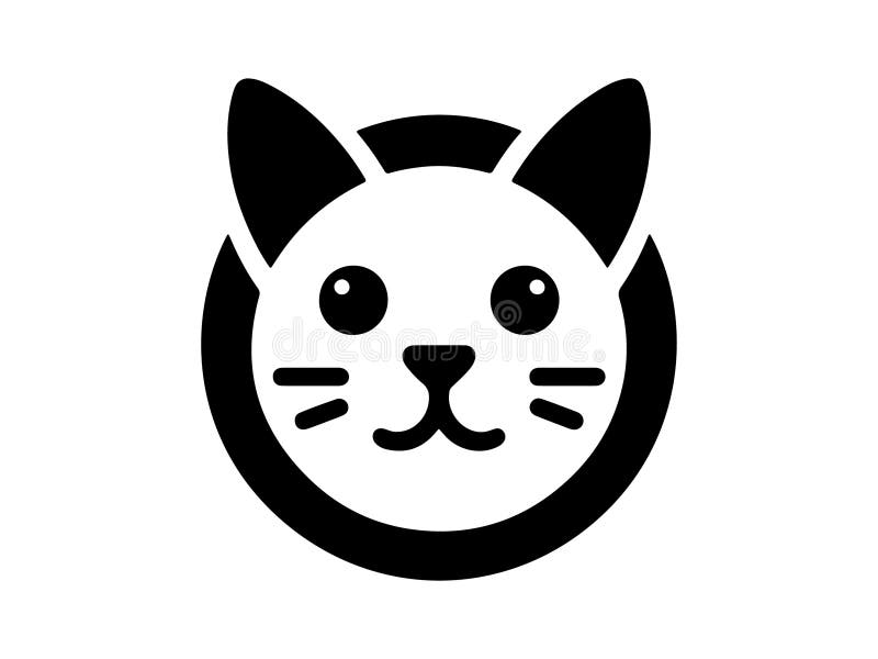Cat Logo. Cat Head Icon. Cat Face Logo. Silhouette Simple. Flat Style ...