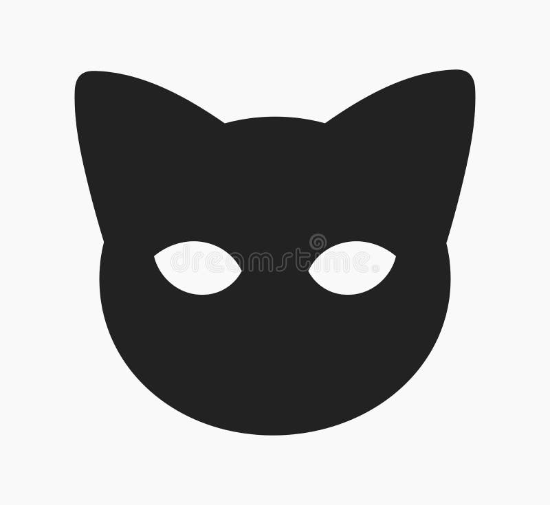 Cute Cat Head Face Mask Shape Stock Vector - Illustration of symbolic ...