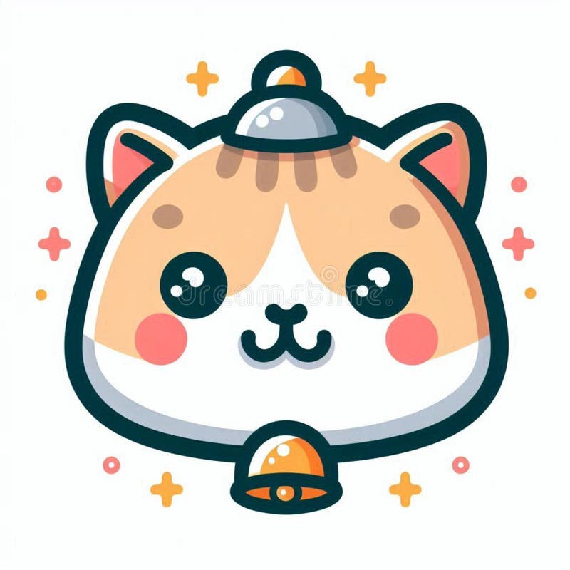 Cute cat head icon stock illustration. Illustration of character ...