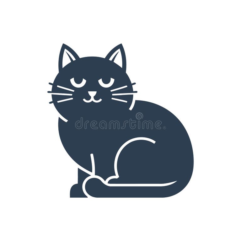 Cute Cat Icon stock vector. Illustration of symbol, icon - 375316726