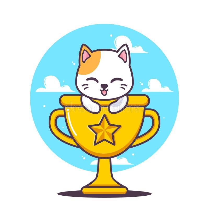 Happy Cat Trophy Cartoon Stock Illustrations – 69 Happy Cat Trophy ...