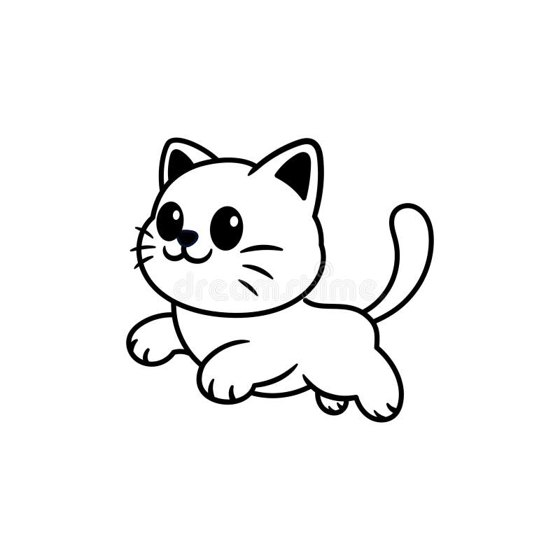 Cute cat jumping cartoon stock vector. Illustration of kitty - 369986443