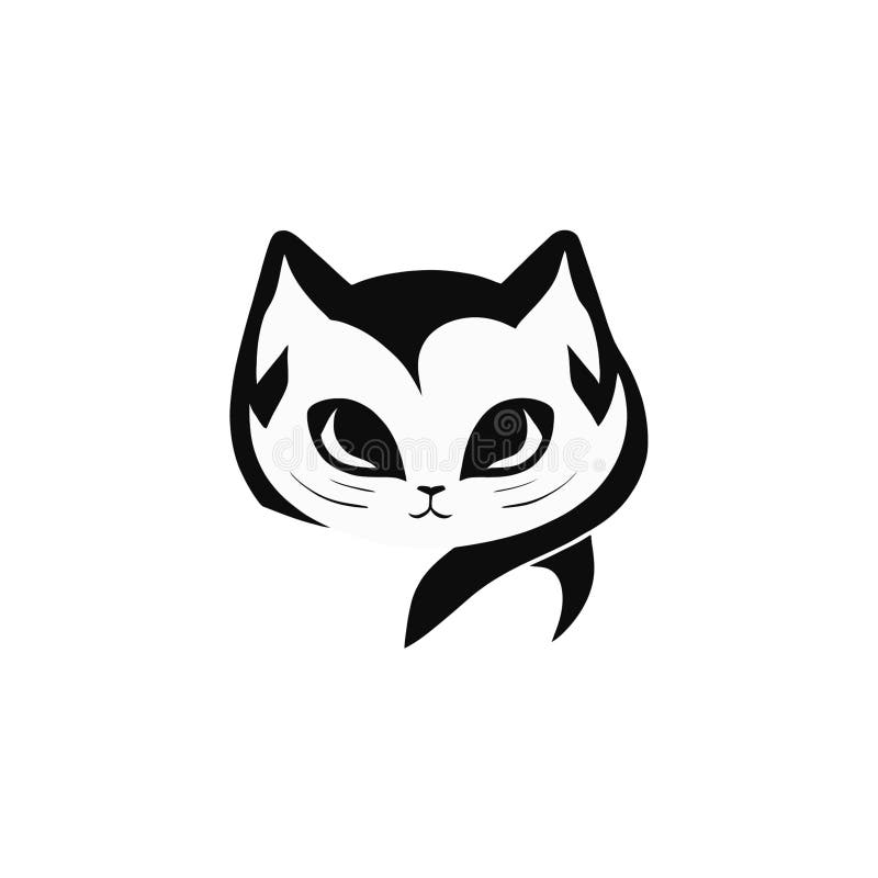 Cute Cat Logo Vector, with Simple Colors Stock Vector - Illustration of ...