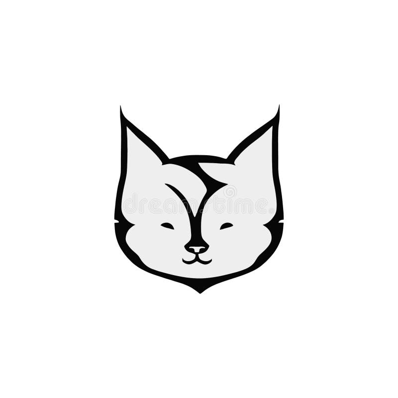 Cute Cat Logo Vector, with Simple Colors Stock Vector - Illustration of ...