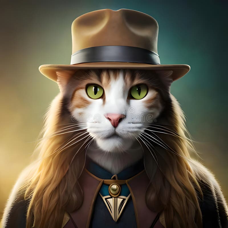 Cute Cat Looking at the Viewer - Ai Generated Image Stock Photo - Image ...