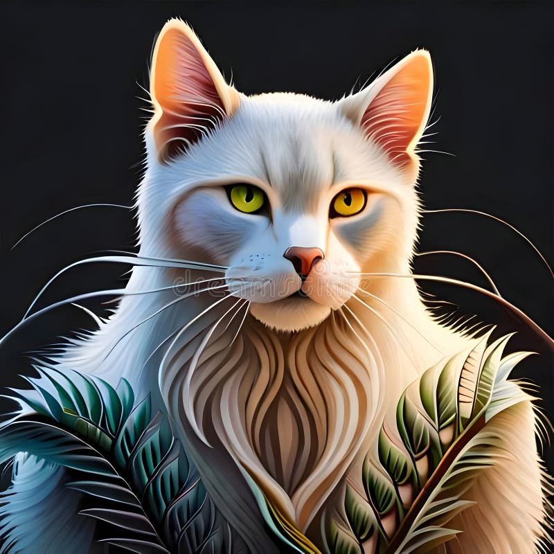 Cute Cat Looking at the Viewer - Ai Generated Image Stock Illustration ...