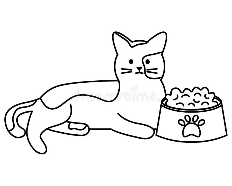 Cat Food Dish Sketch Stock Illustrations – 307 Cat Food Dish Sketch ...