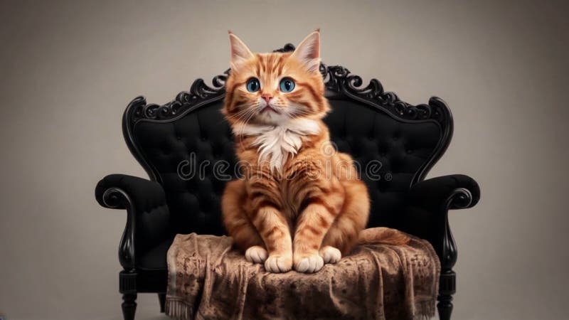 A Cute Cat Modeling in a Photo Studio. Stock Footage - Video of studio ...