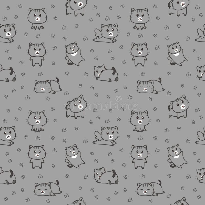 Cute Cat Pattern Vector Background Animal Stock Vector - Illustration ...