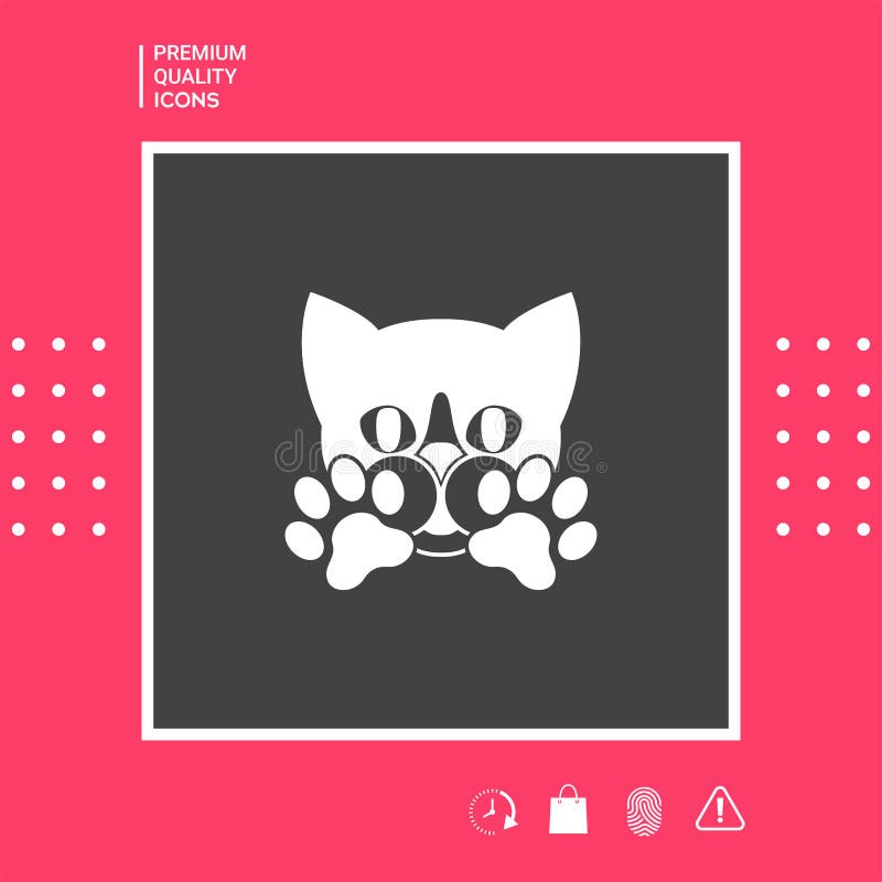 Cute Cat, Paws - Logo, Symbol, Protect Sign Stock Vector - Illustration ...