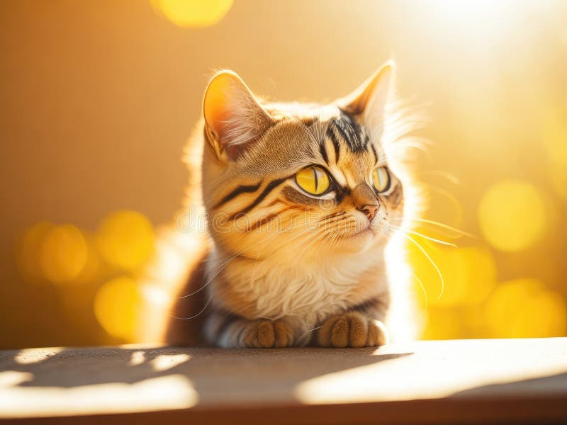 A Cute Cat Peering Over a Table on Pastel Background. Ai Generative ...