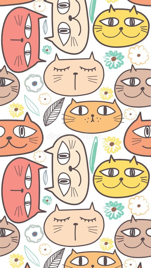 Cat Wallpaper Phone Stock Illustrations – 343 Cat Wallpaper Phone Stock ...