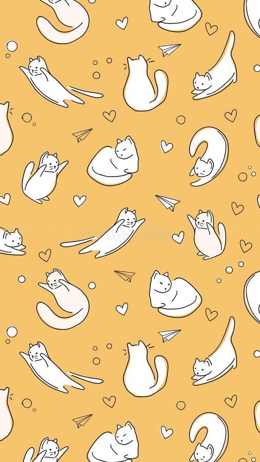Cute Cat Phone Wallpaper stock illustration. Illustration of brand ...