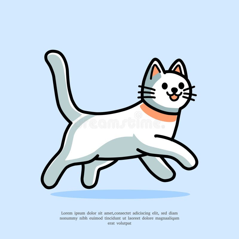Cute Cat Running Cartoon Vector Icon Illustration. Flat Cartoon Style ...