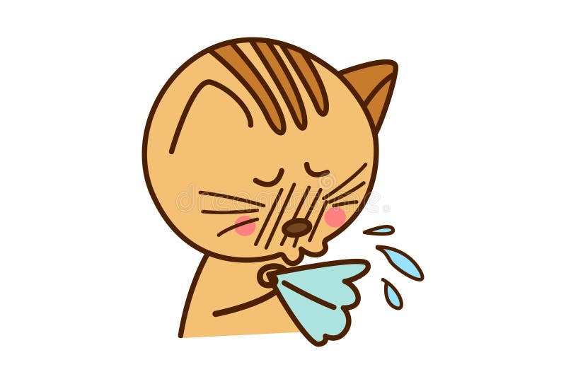 Cute Cat Sick. stock illustration. Illustration of drrawing - 88960299