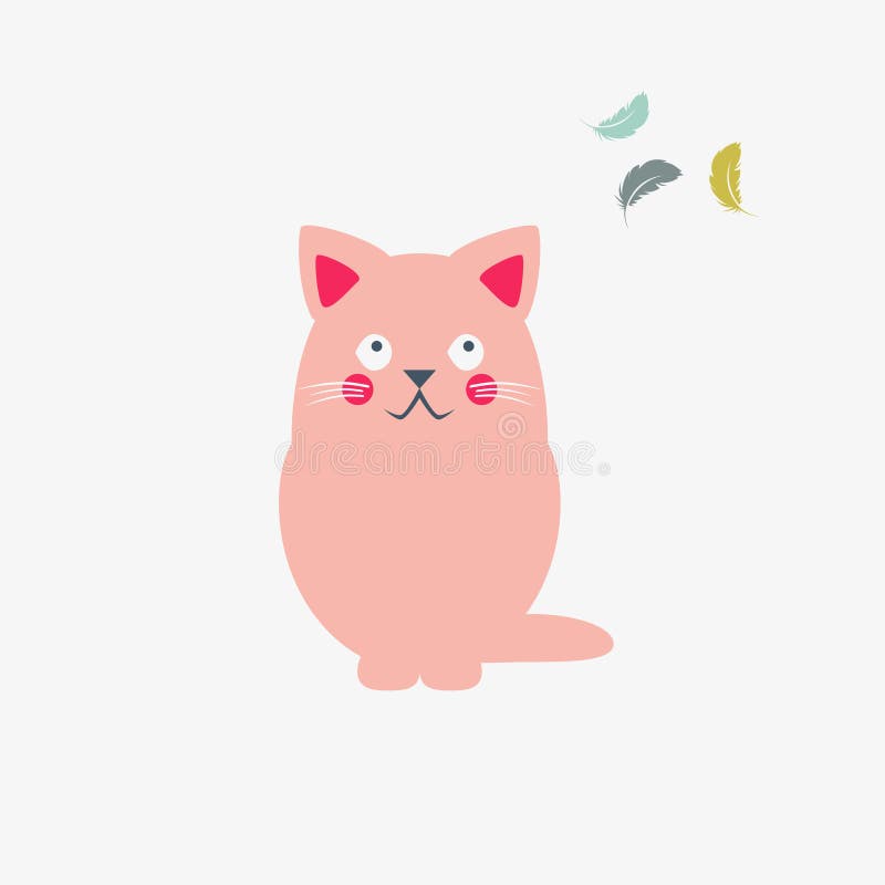 Cute Cat. Simple Modern Geometric Flat Style Vector Illustration Stock ...