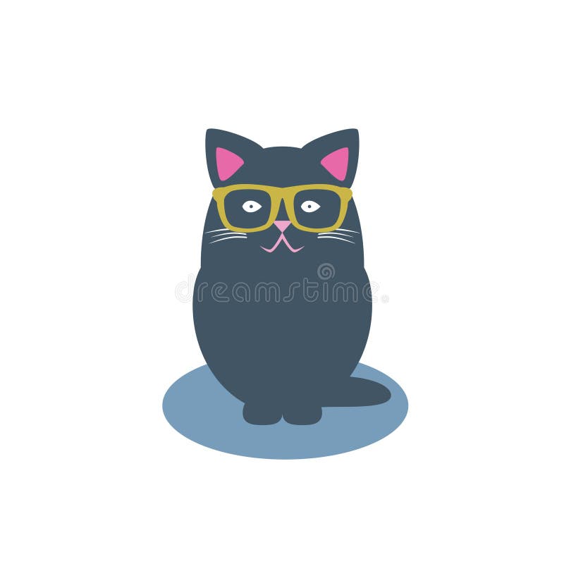 Cute Cat. Simple Modern Geometric Flat Style Vector Illustration Stock ...