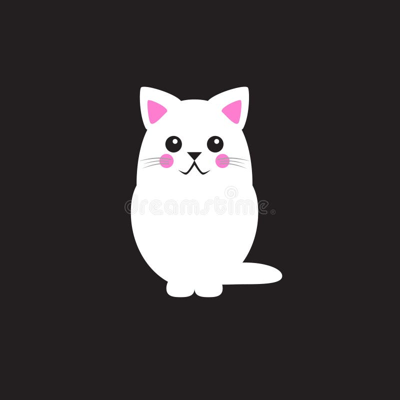 Cute Cat. Simple Modern Geometric Flat Style Vector Illustration Stock ...