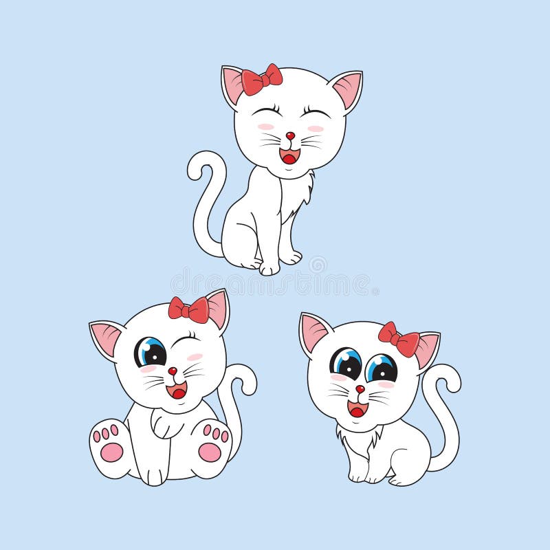 Cute Cat Simple Vector Illustration Stock Vector - Illustration of ...