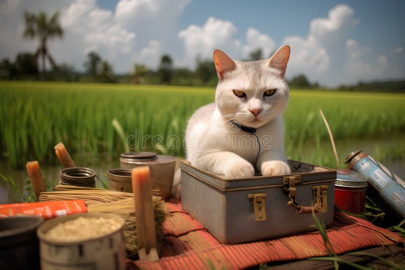 Young Cat Green Field Stock Illustrations – 642 Young Cat Green Field ...