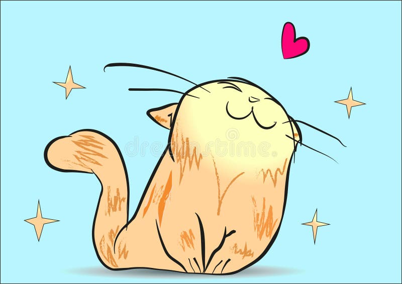 Cute cat smiling stock vector. Illustration of drawing - 282685256