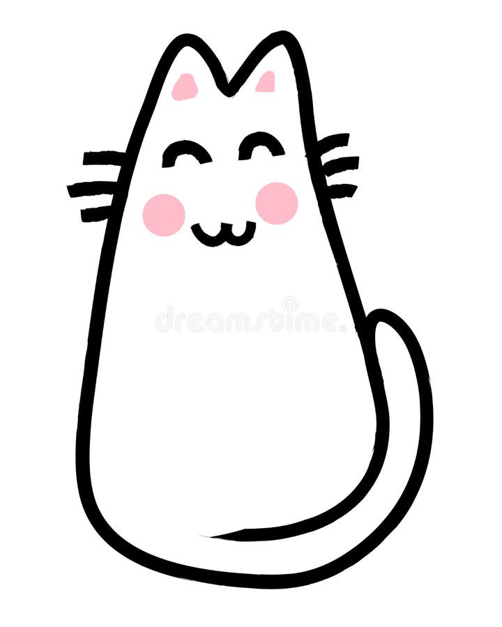 Cute cat smiling stock illustration. Illustration of outline - 97952562