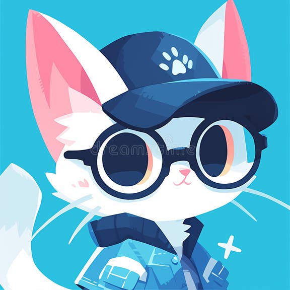 A Cute Cat Software Engineer Cartoon Style Stock Vector - Illustration ...