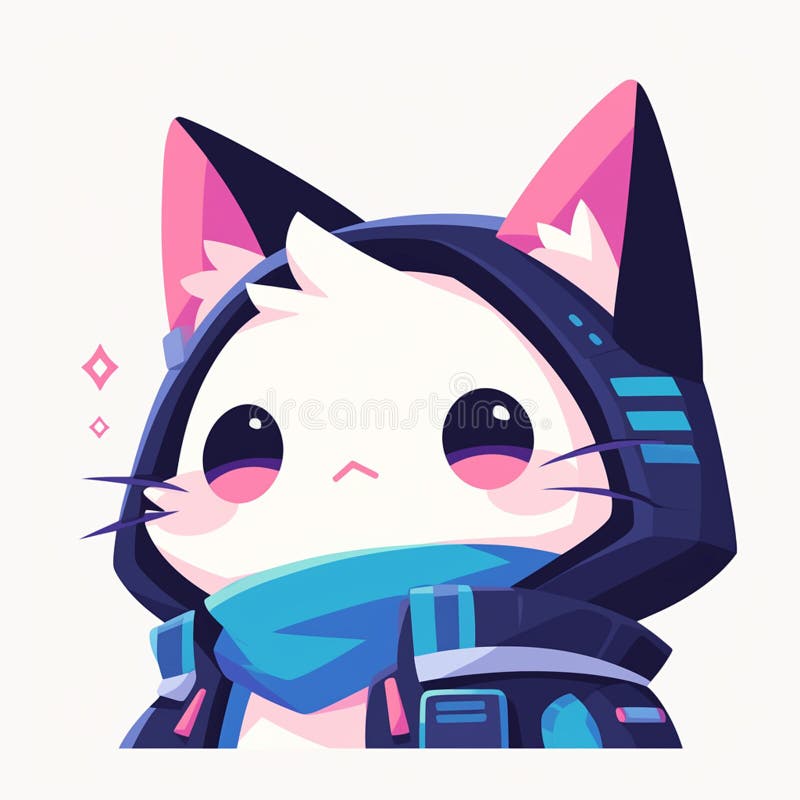 A Cute Cat Software Engineer Cartoon Style Stock Vector - Illustration ...