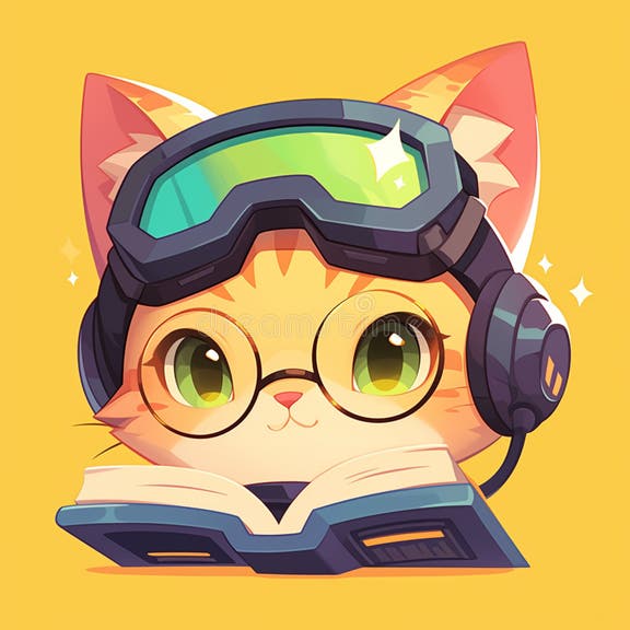 A Cute Cat Software Engineer Cartoon Style Stock Vector - Illustration ...