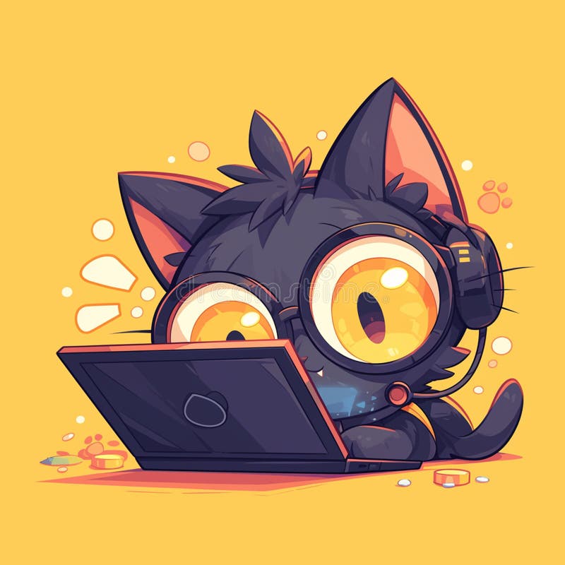 Cute Cat Software Engineer Stock Illustrations – 37 Cute Cat Software ...