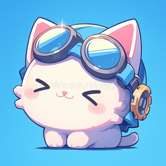 A Cute Cat Software Engineer Cartoon Style Stock Vector - Illustration ...